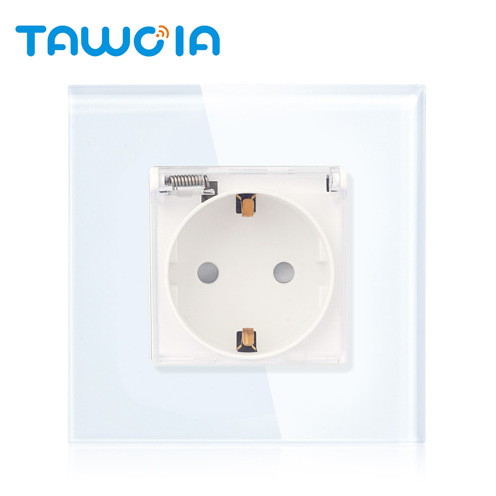 Tawoia EU Type E 2 Round Pin Earth Pin French socket with waterproof ...