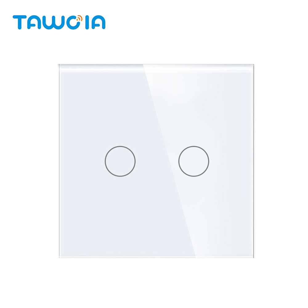 TAWOIA Smart Touch 2 gang 1 way normal touch switch 86mm EU Type Glass ...