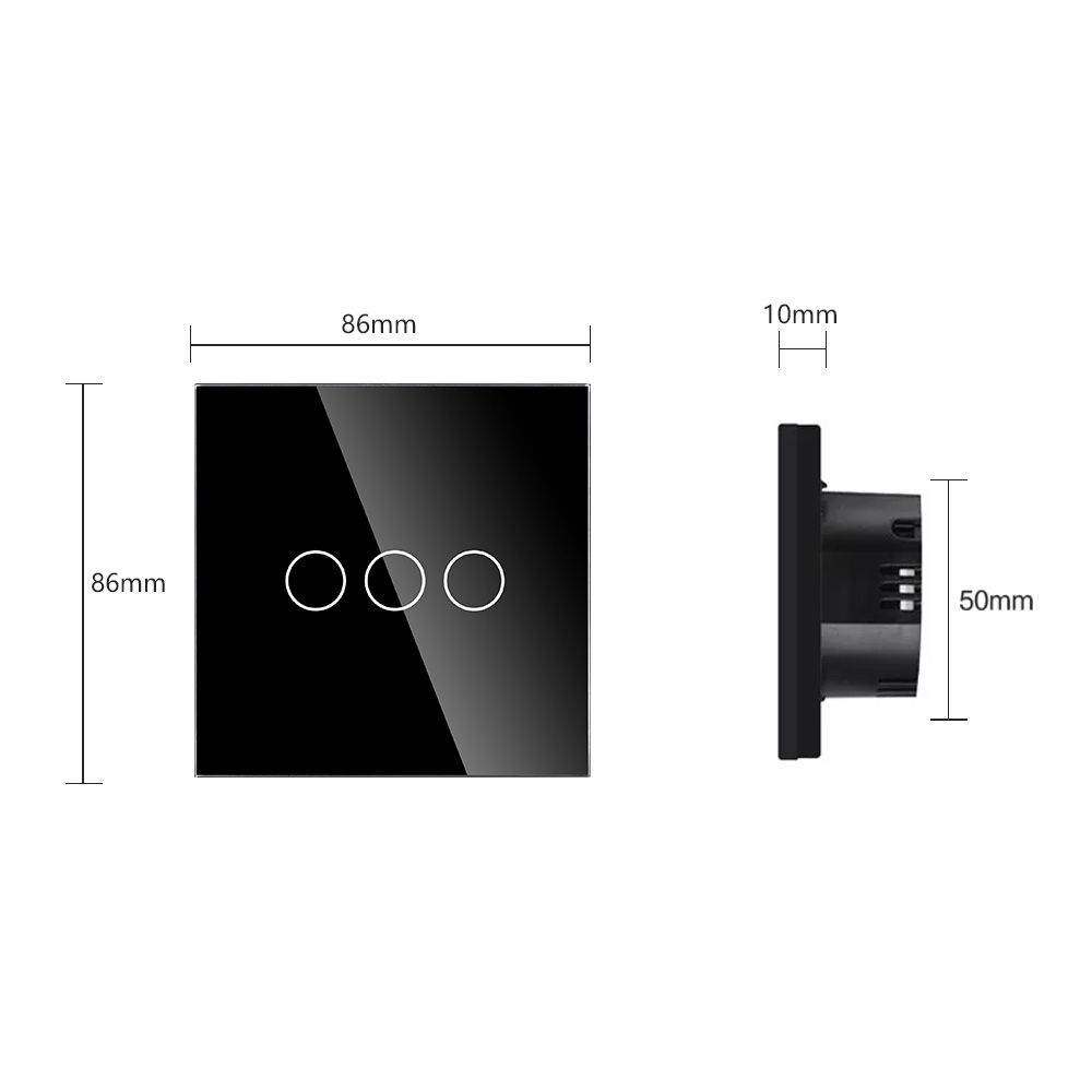 3 Gang 1 Way Normal Touch Switches - Smart Switch Factory & Company