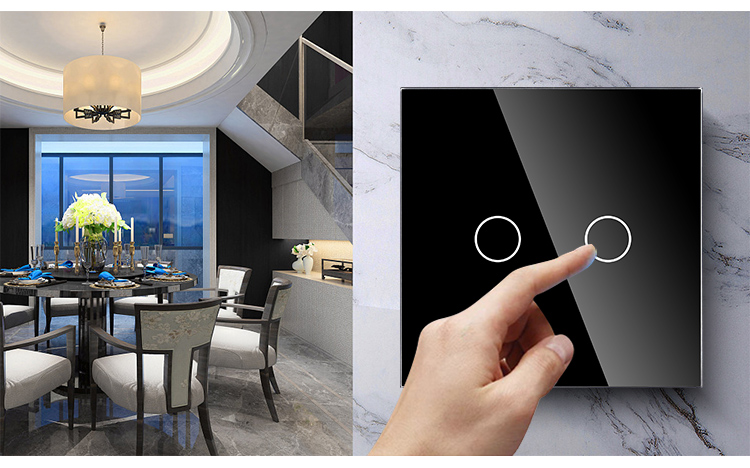 2 Gang 1 Way Normal Touch Switches - Smart Switch Factory & Company